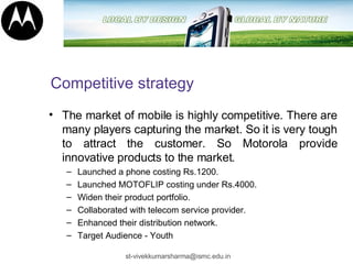 Marcom Plan Of Motorola | PPT