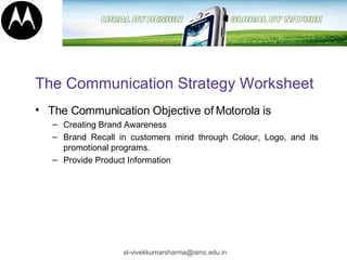 Marcom Plan Of Motorola | PPT