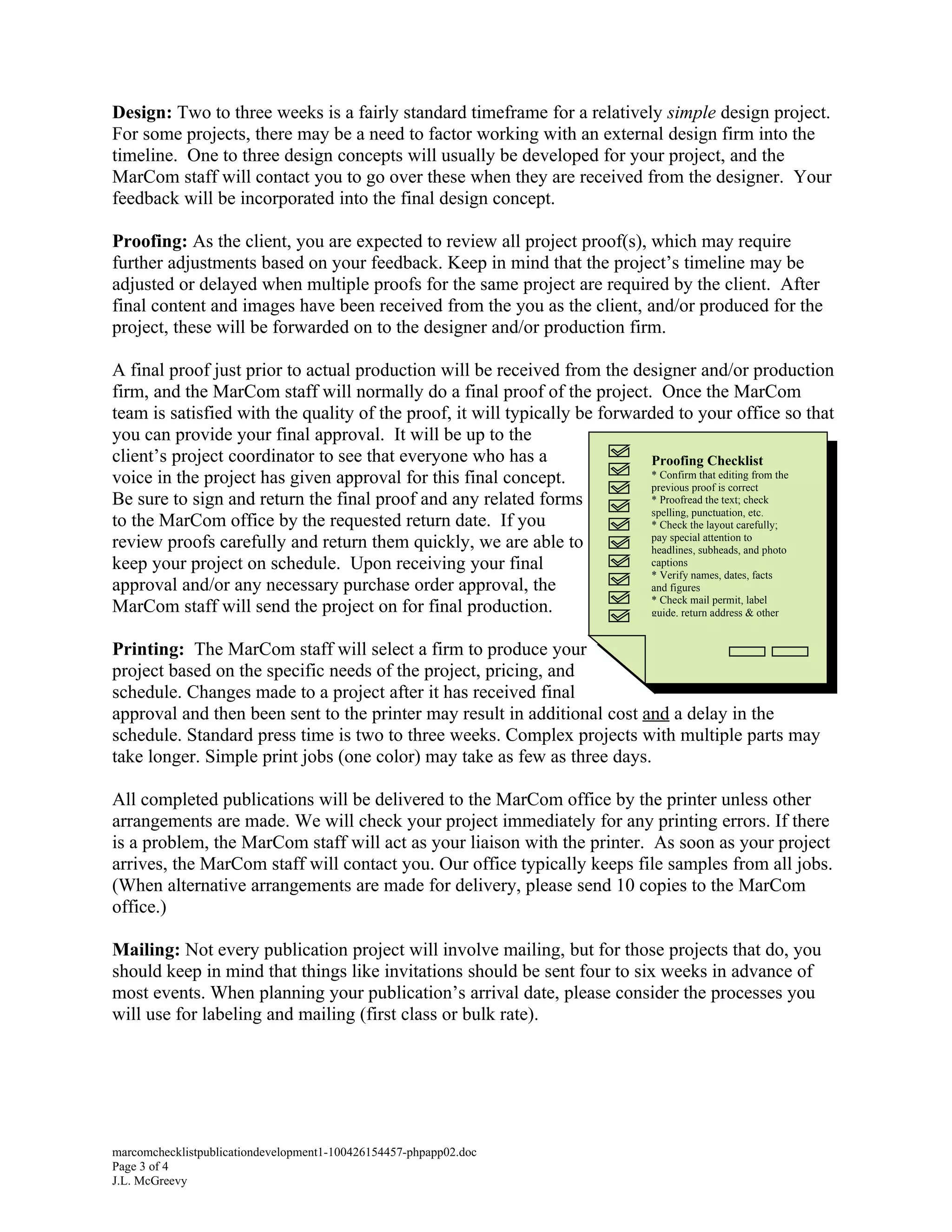 MarCom Checklist--Publication Development | DOC