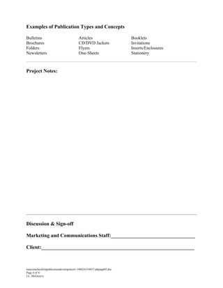 MarCom Checklist--Publication Development | PDF