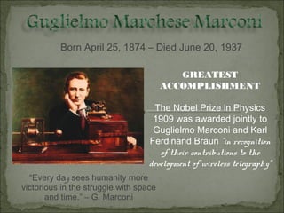 Marconi | PPT | Physics | Science