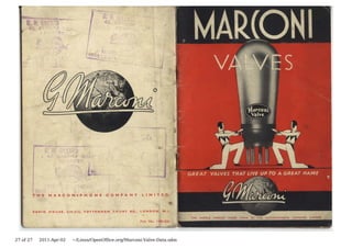 Valve & Amplifier Design, Marconi Valves (1950s) | PDF
