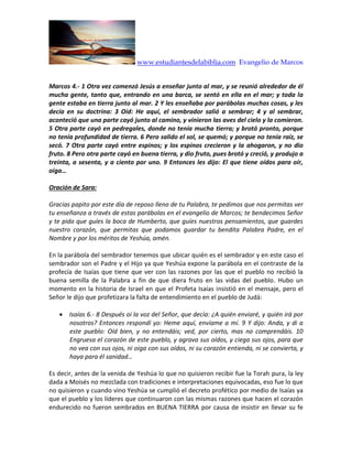 03.- Marcos 4 y 5 Las parábolas y su discernimiento | PDF