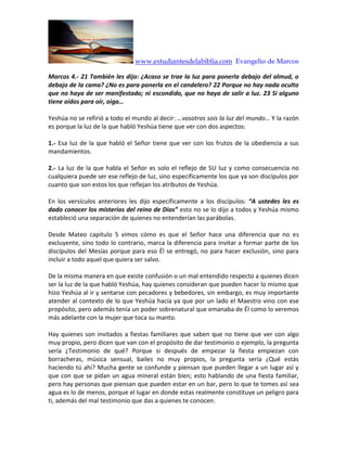 03.- Marcos 4 y 5 Las parábolas y su discernimiento | PDF