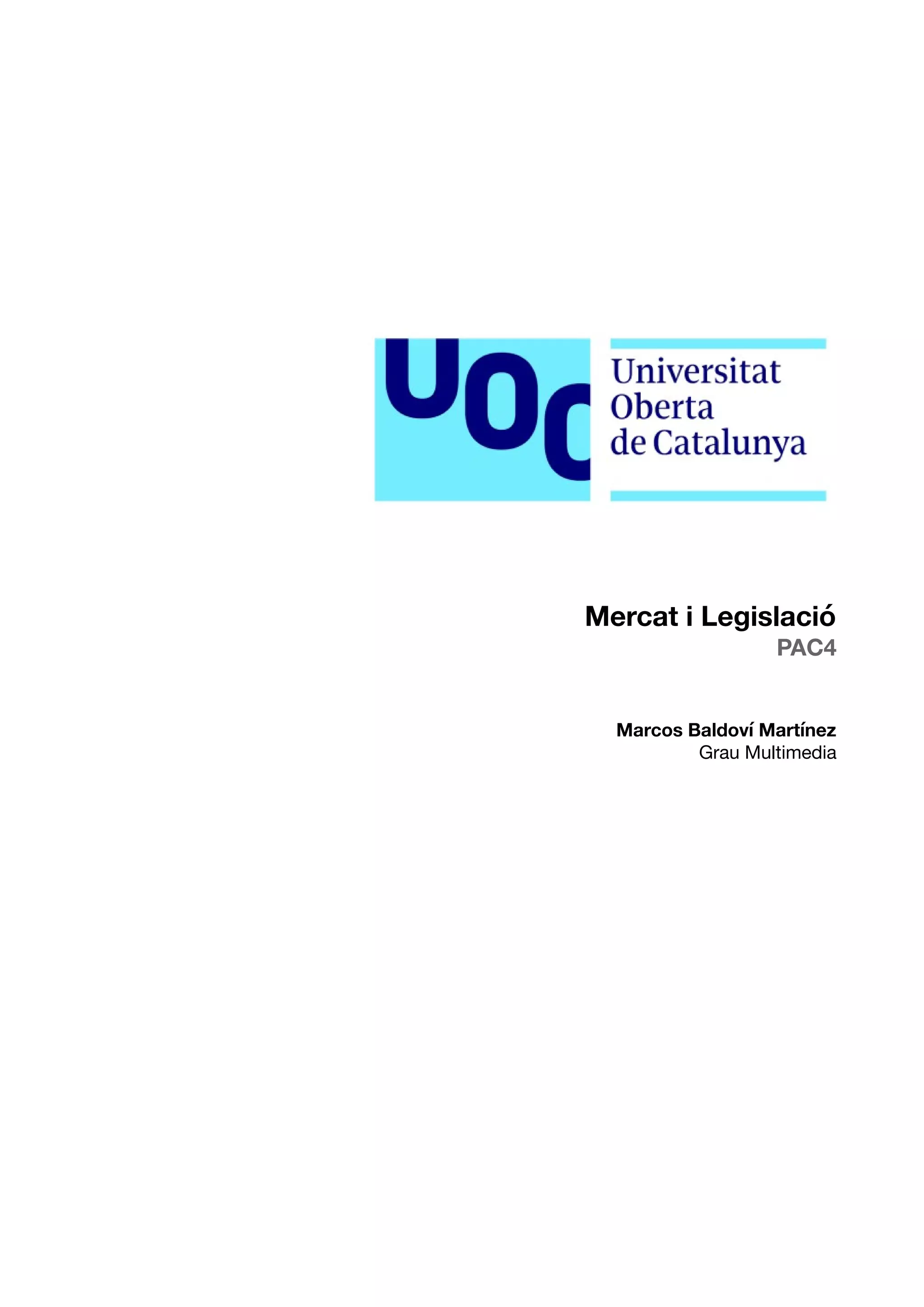 Mercat i Legislació Marcos baldovi PAC4 | PDF