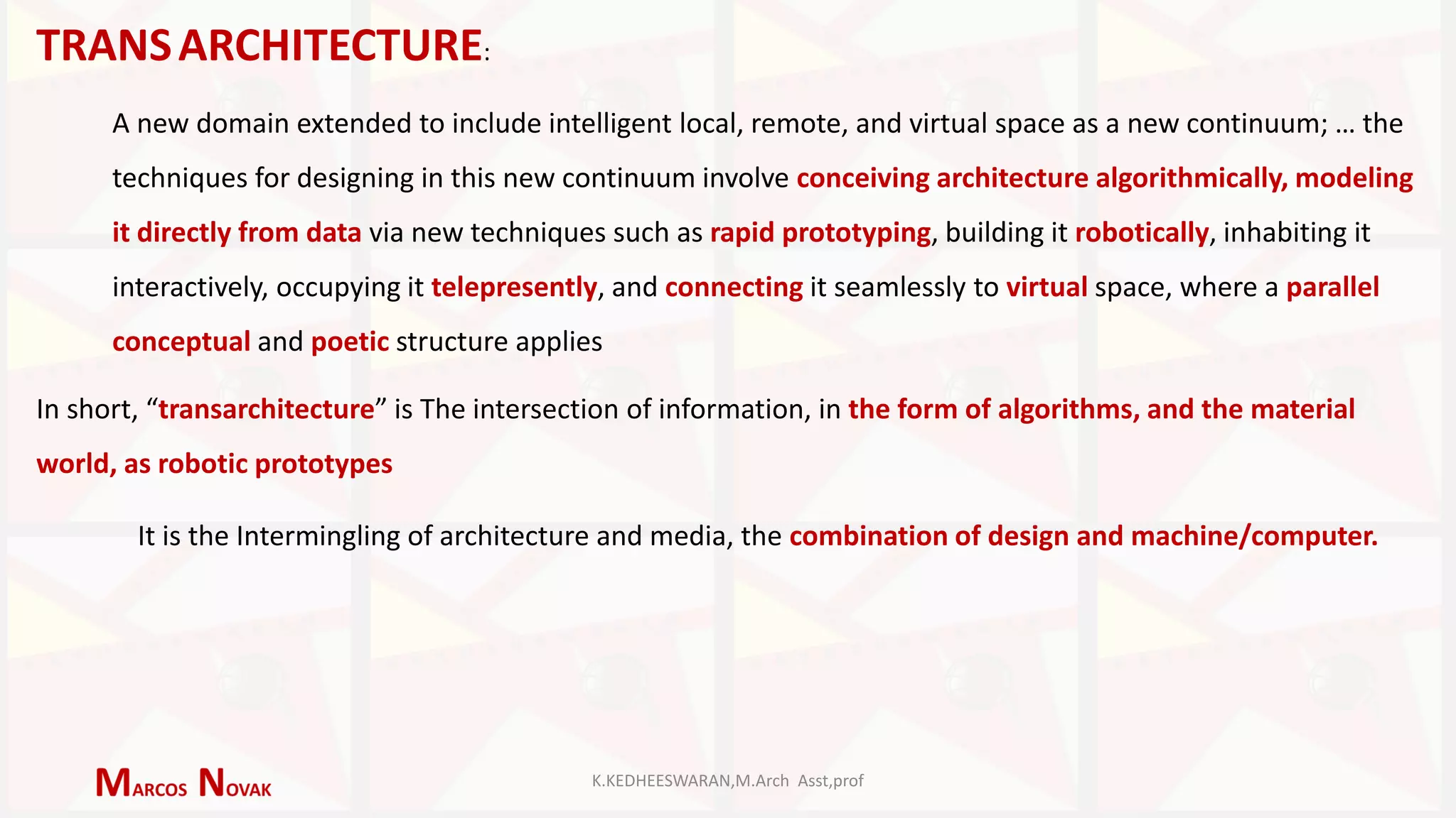 Marcos novak idea,philosophy and works | PDF