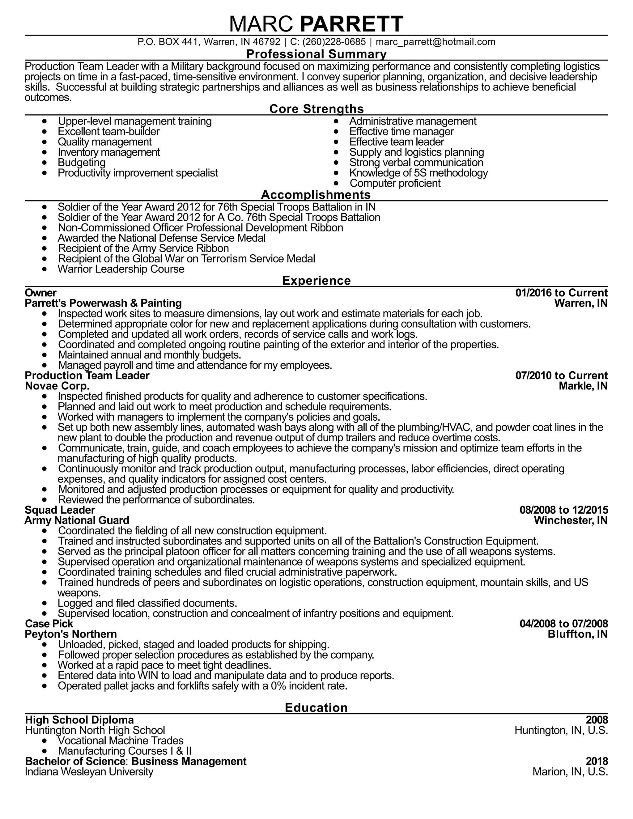 Marc Parrett's Resume | PDF