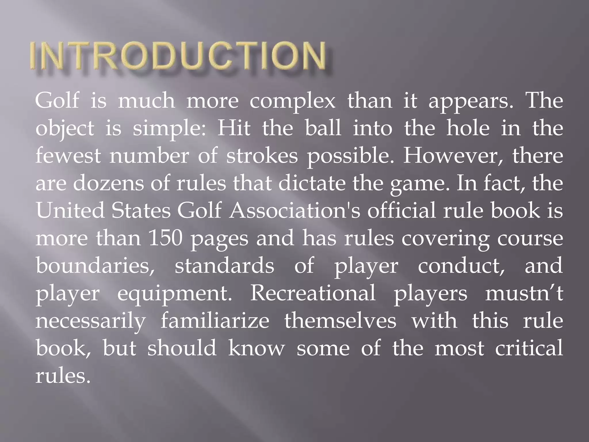 Common Rules in Golf All Beginners Should Know | PPTX