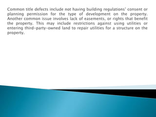 How Title Indemnity Policies Function | PPTX