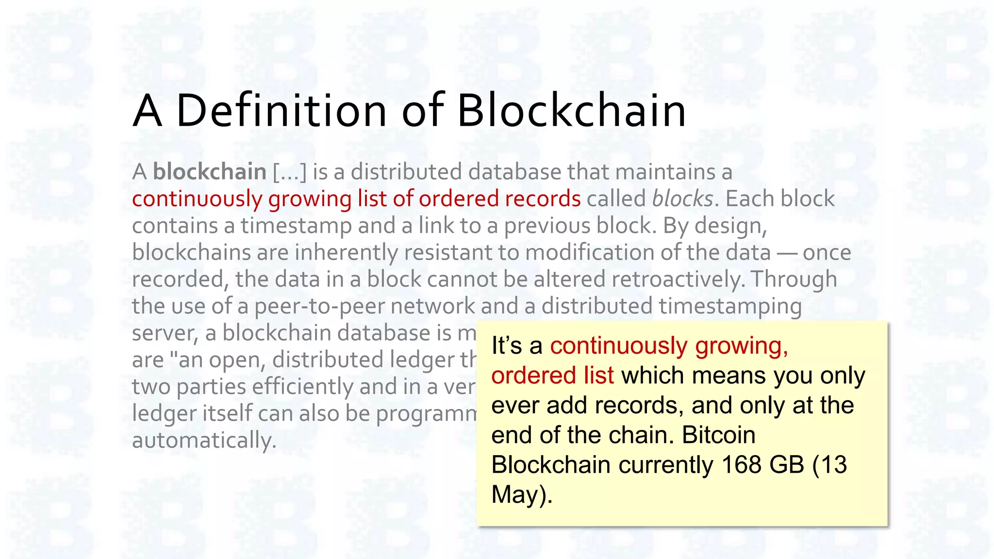 Blockchain - definition, benefits, issues | PPT