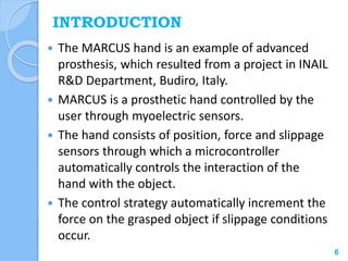 Marcus intelligent hand prostheses | PPTX