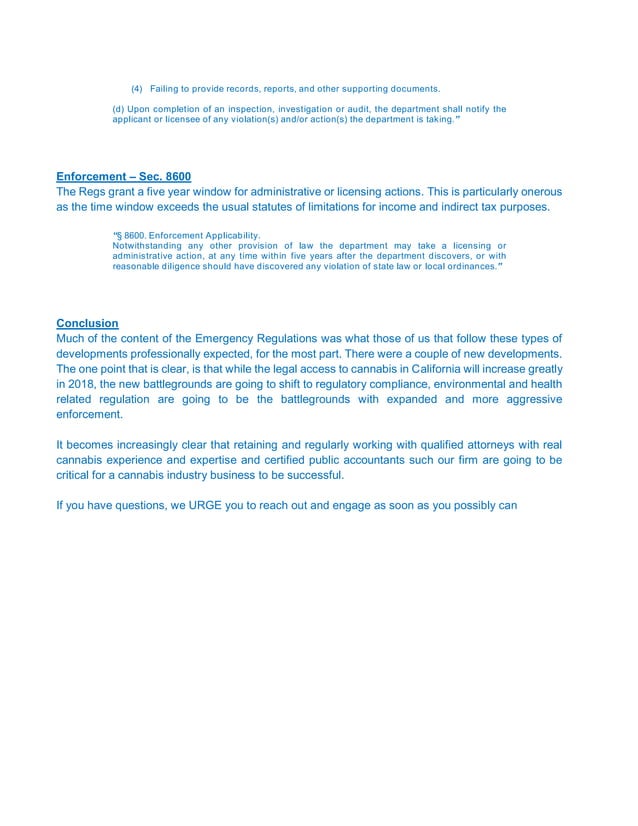 MARCUSA California Cannabis Emergency Regulations - Accounting, Tax and ...