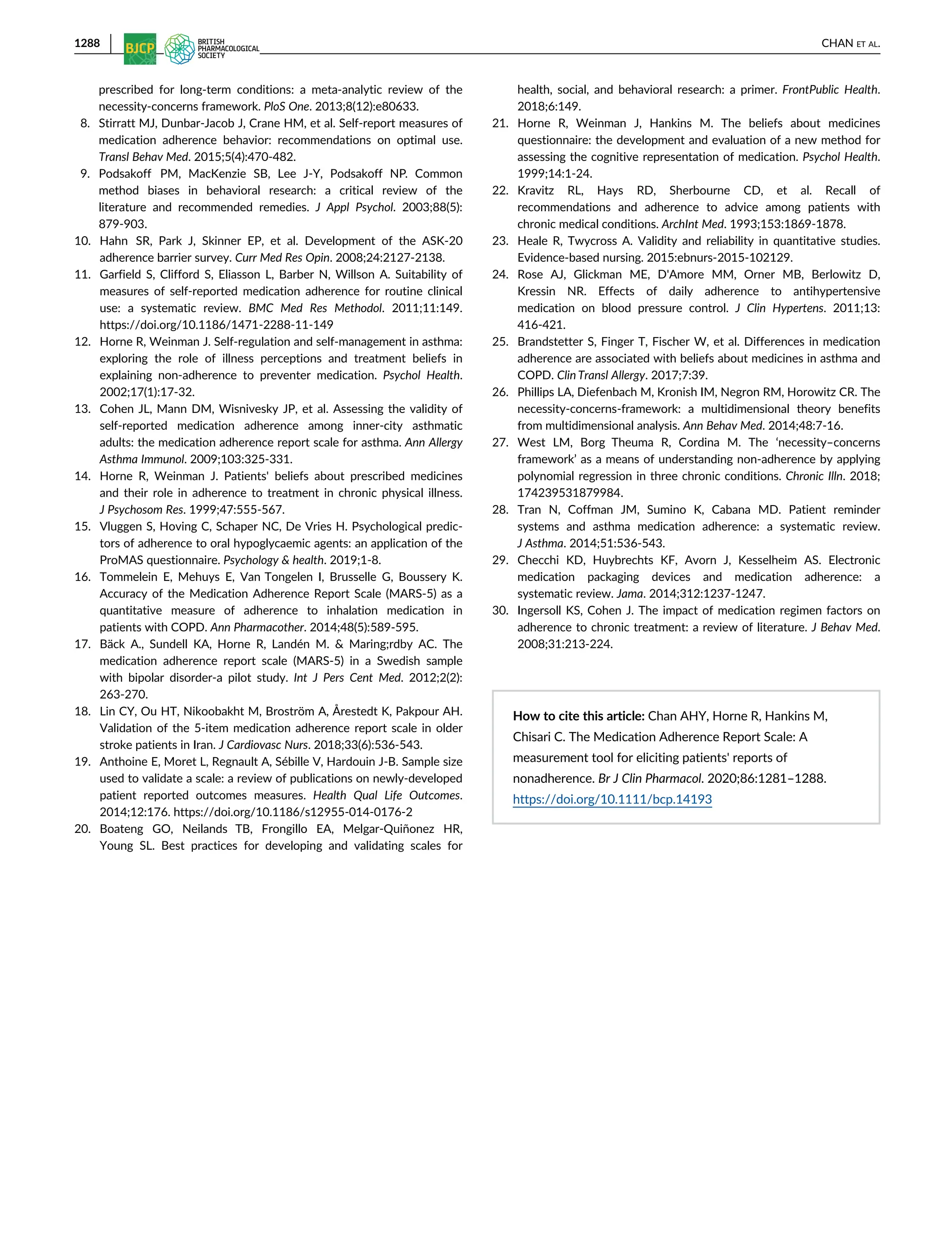 medication adherence reporting scale for | PDF