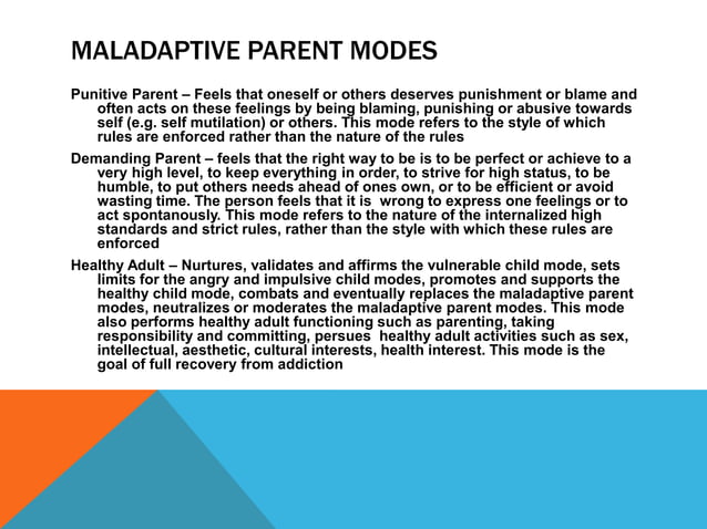 London iCAAD 2019 - Mark Dempster - SCHEMA THERAPY TO TREAT ADDICTION | PPT