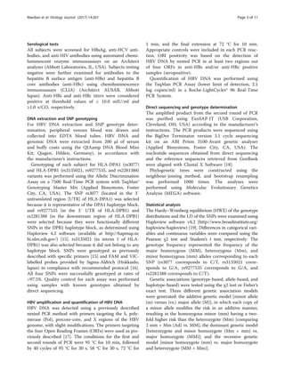 Genetic polymorphisms of HLA-DP and isolated anti-HBc are important ...