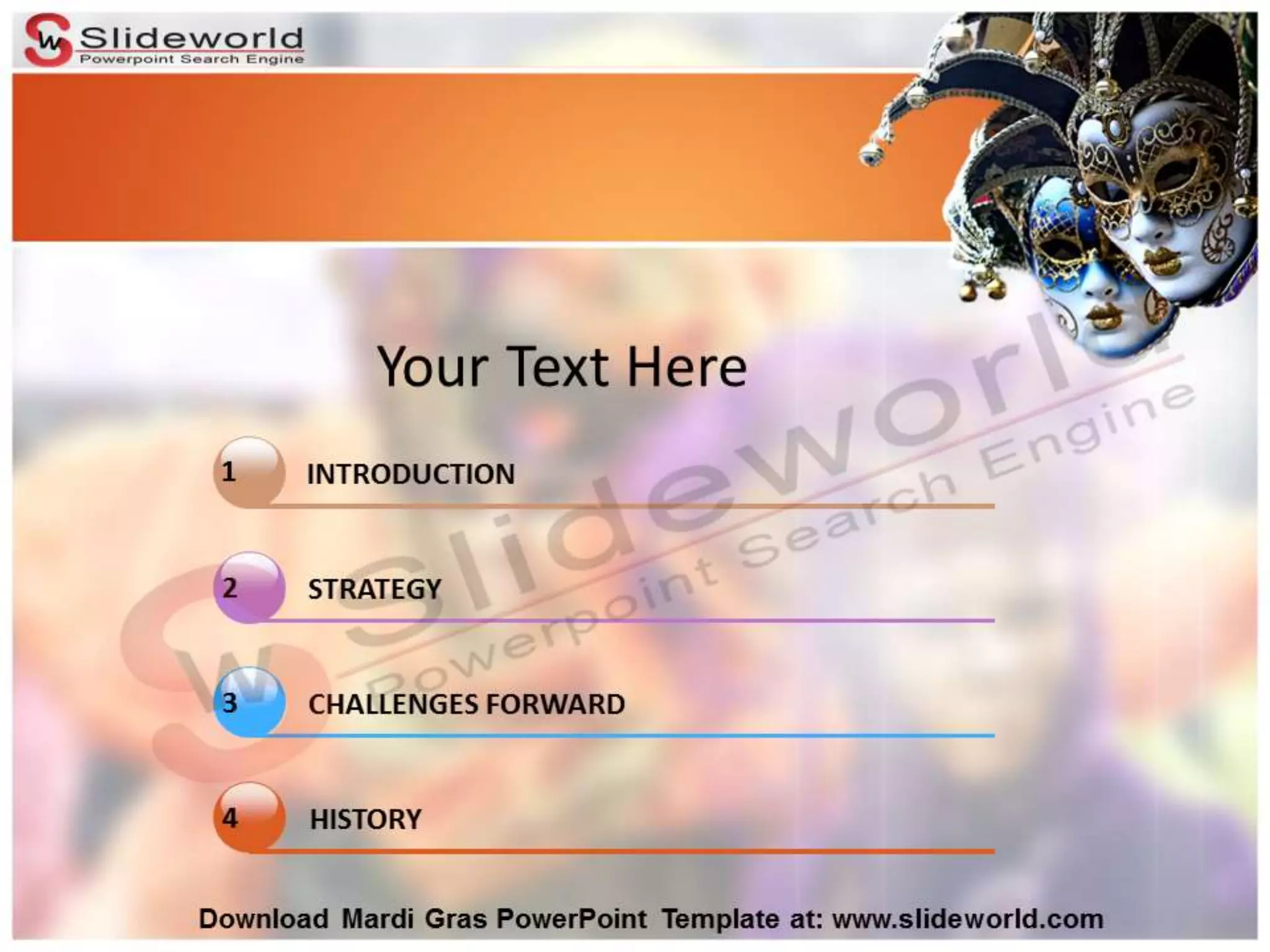Mardi Gras PowerPoint Template - slideworld.com