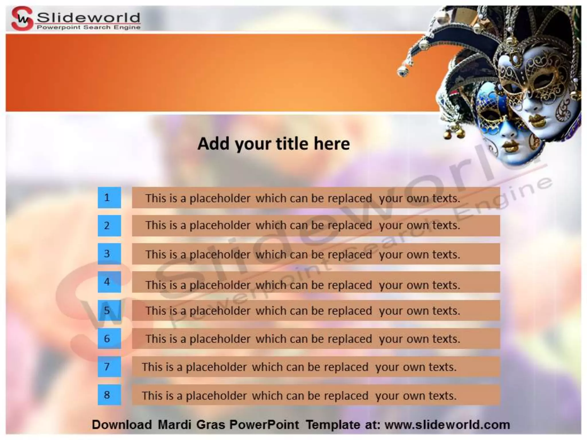 Mardi Gras PowerPoint Template - slideworld.com