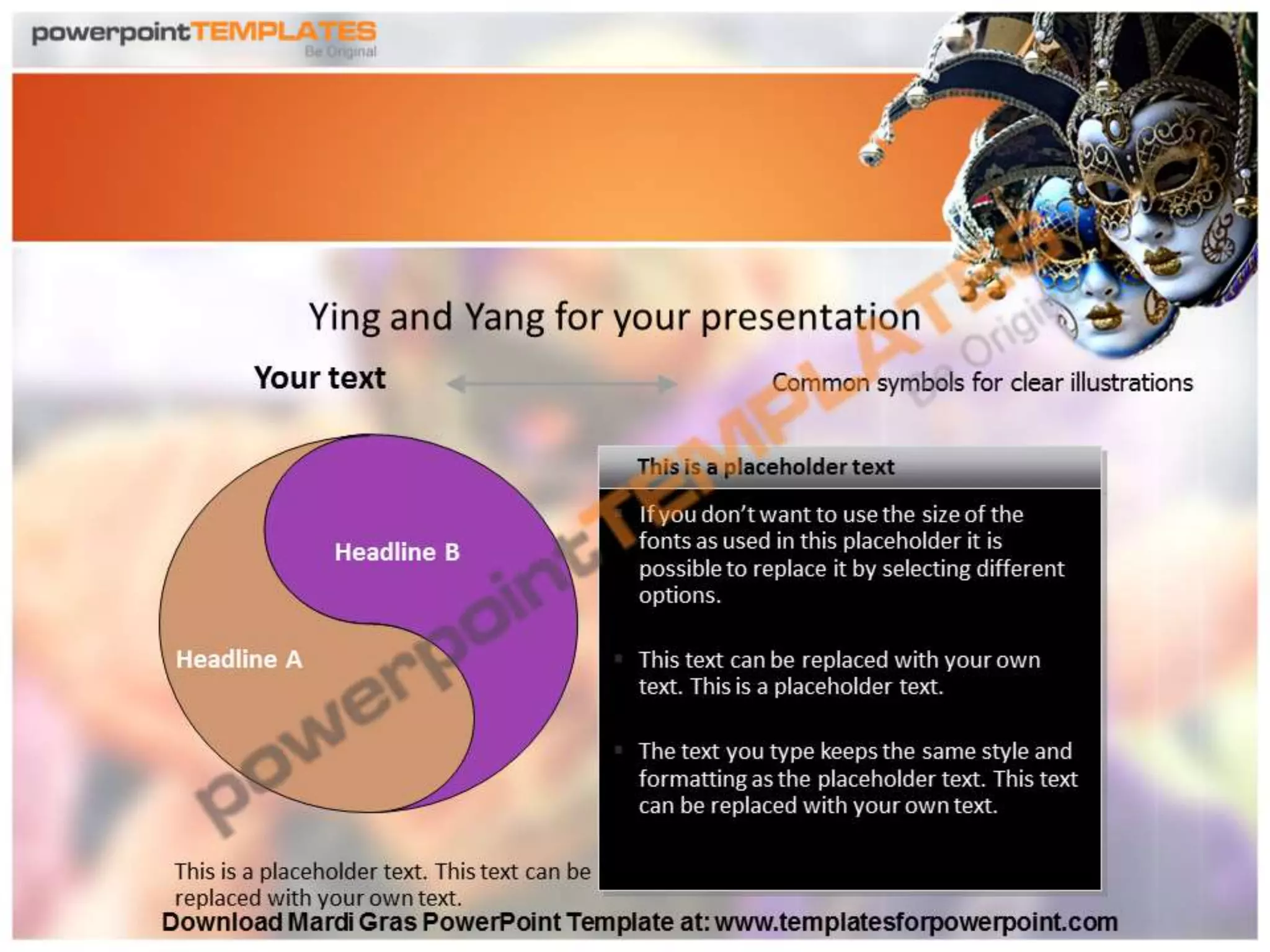 Mardi Gras PowerPoint Template - templatesforpowerpoint.com