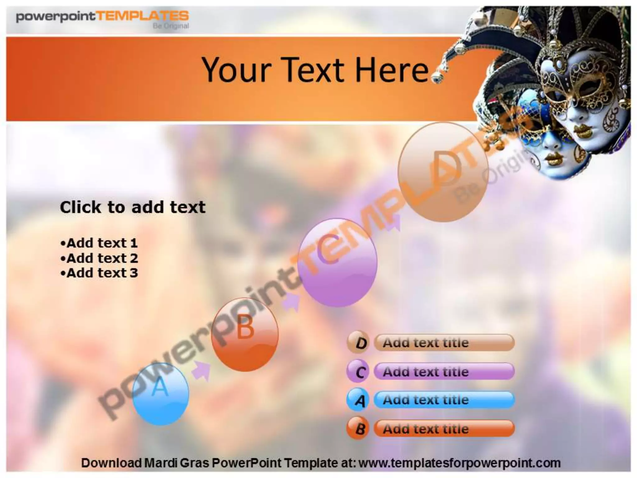 Mardi Gras PowerPoint Template - templatesforpowerpoint.com
