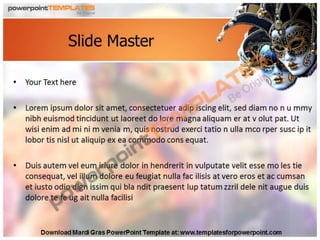 Mardi Gras PowerPoint Template - templatesforpowerpoint.com