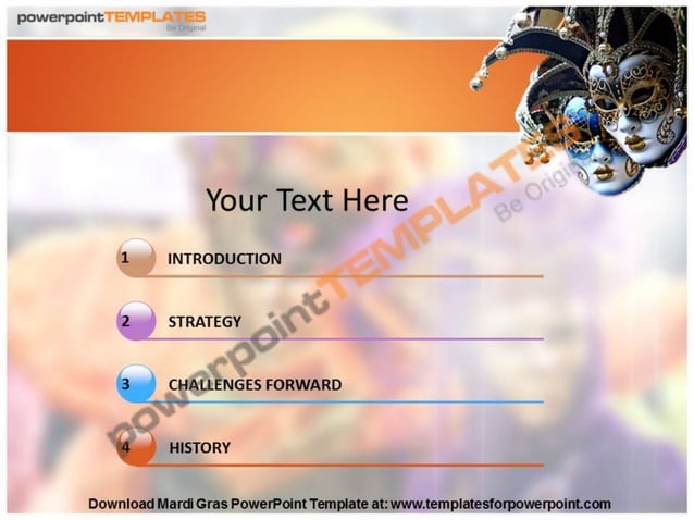 Mardi Gras PowerPoint Template - templatesforpowerpoint.com