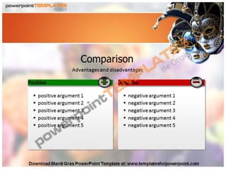 Mardi Gras PowerPoint Template - templatesforpowerpoint.com