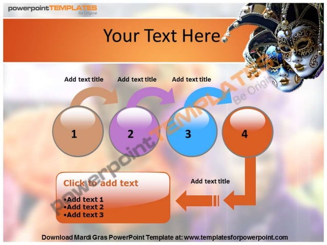 Mardi Gras PowerPoint Template - templatesforpowerpoint.com