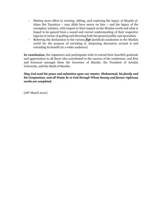 Mardin Declaration In English | PDF