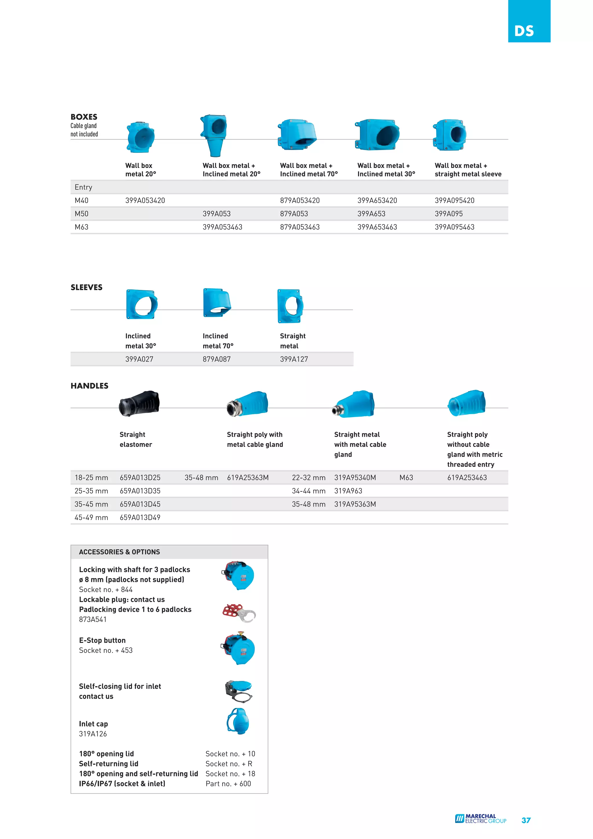 Marechal DS Plugs & Sockets Industrial Power Supply & Motor Connections ...