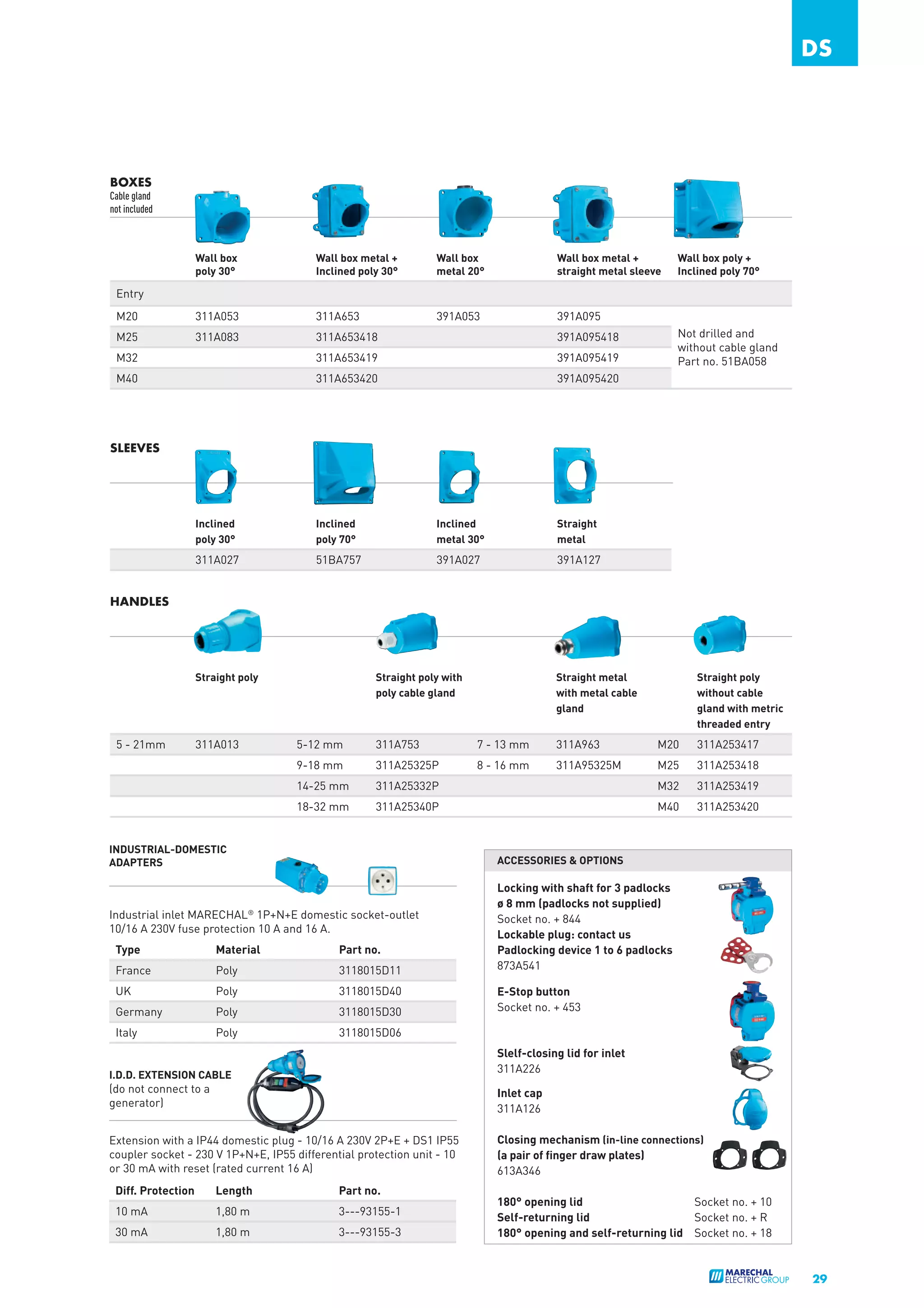 Marechal DS Plugs & Sockets Industrial Power Supply & Motor Connections ...