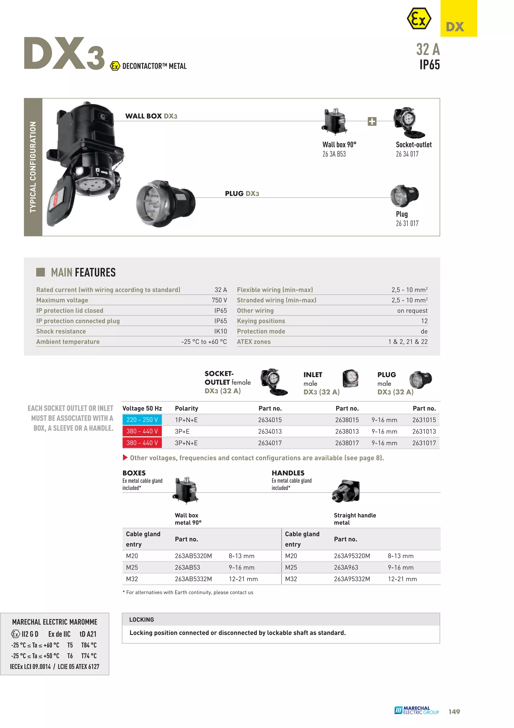 Marechal DX3 ATEX Plugs and Sockets - Marechal DX3 Decontactor Metal ...