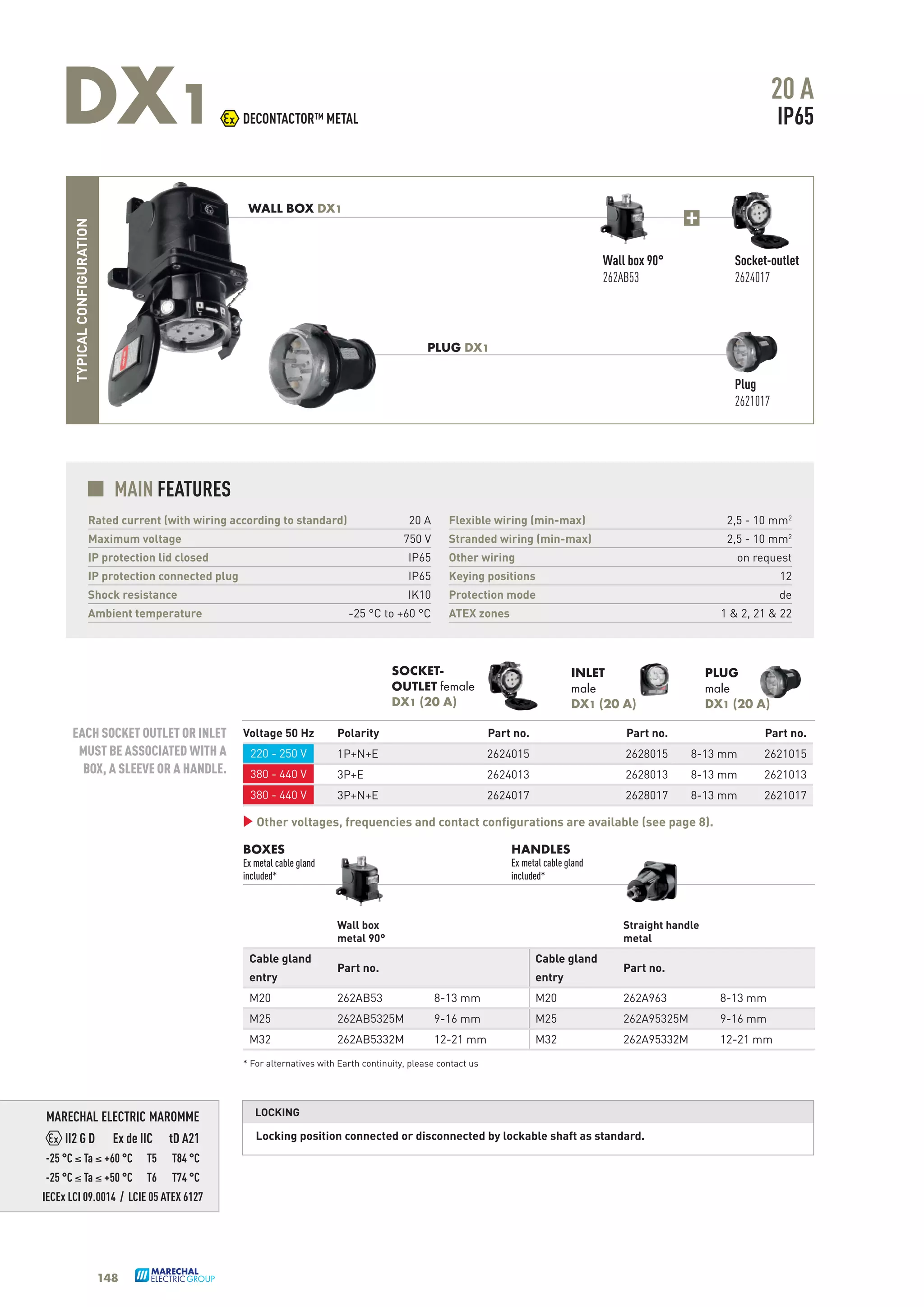 Marechal DX ATEX Plugs & Sockets - Marechal DX Metal Decontactor For ...