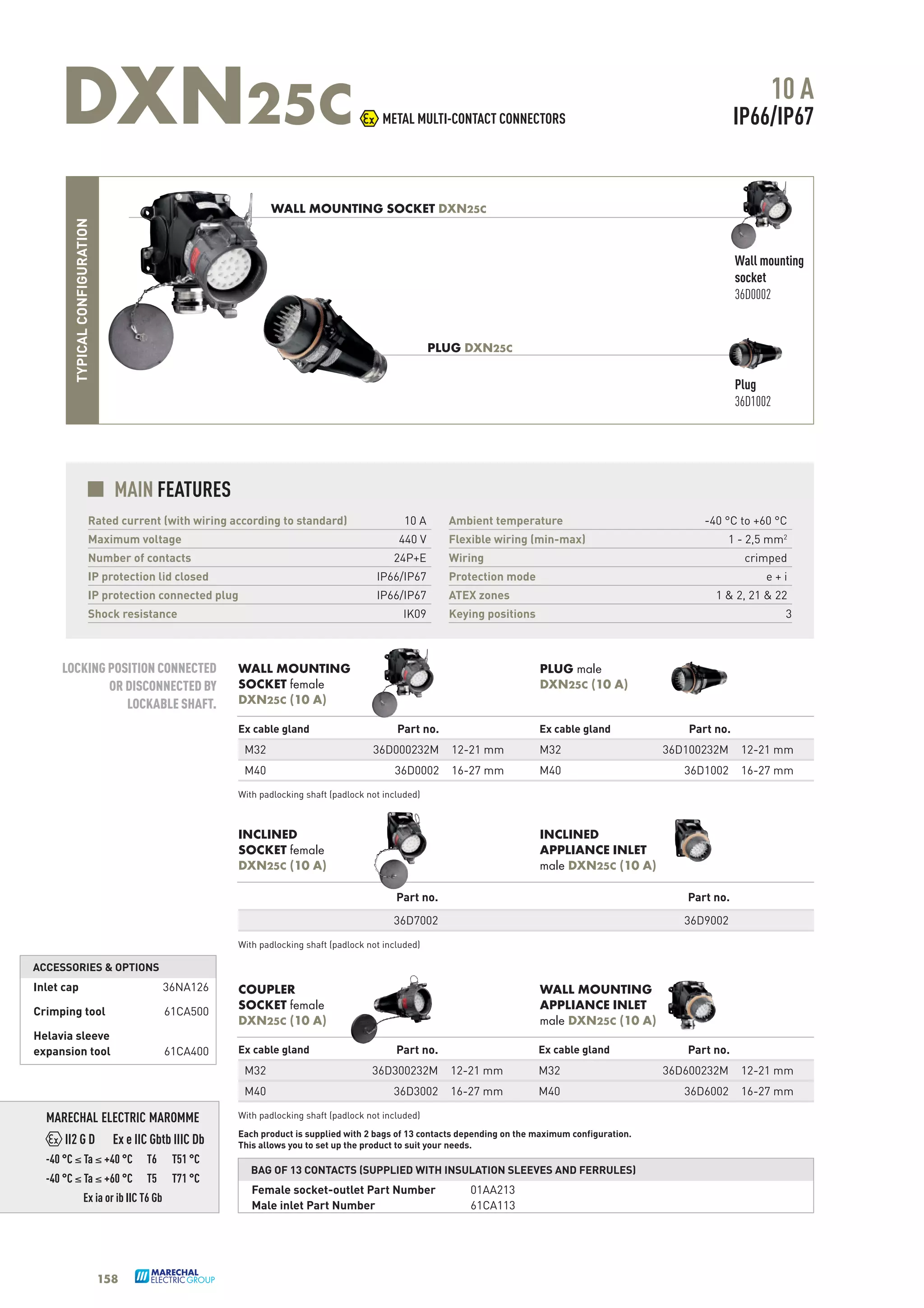 Marechal DXN25C Ex ATEX Hazardous Area 10A Multi-Contact Connectors | PDF
