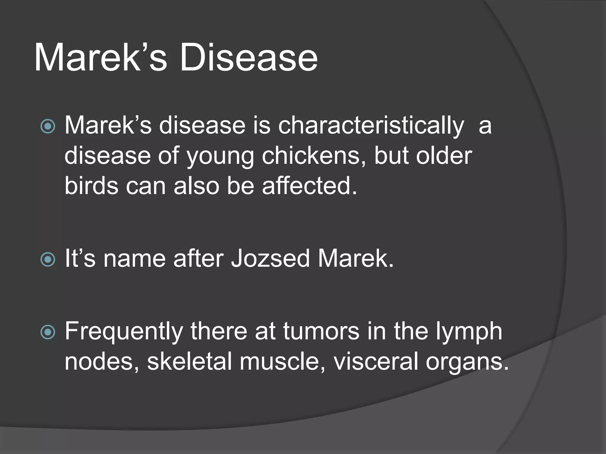 Marek’s disease | PPTX