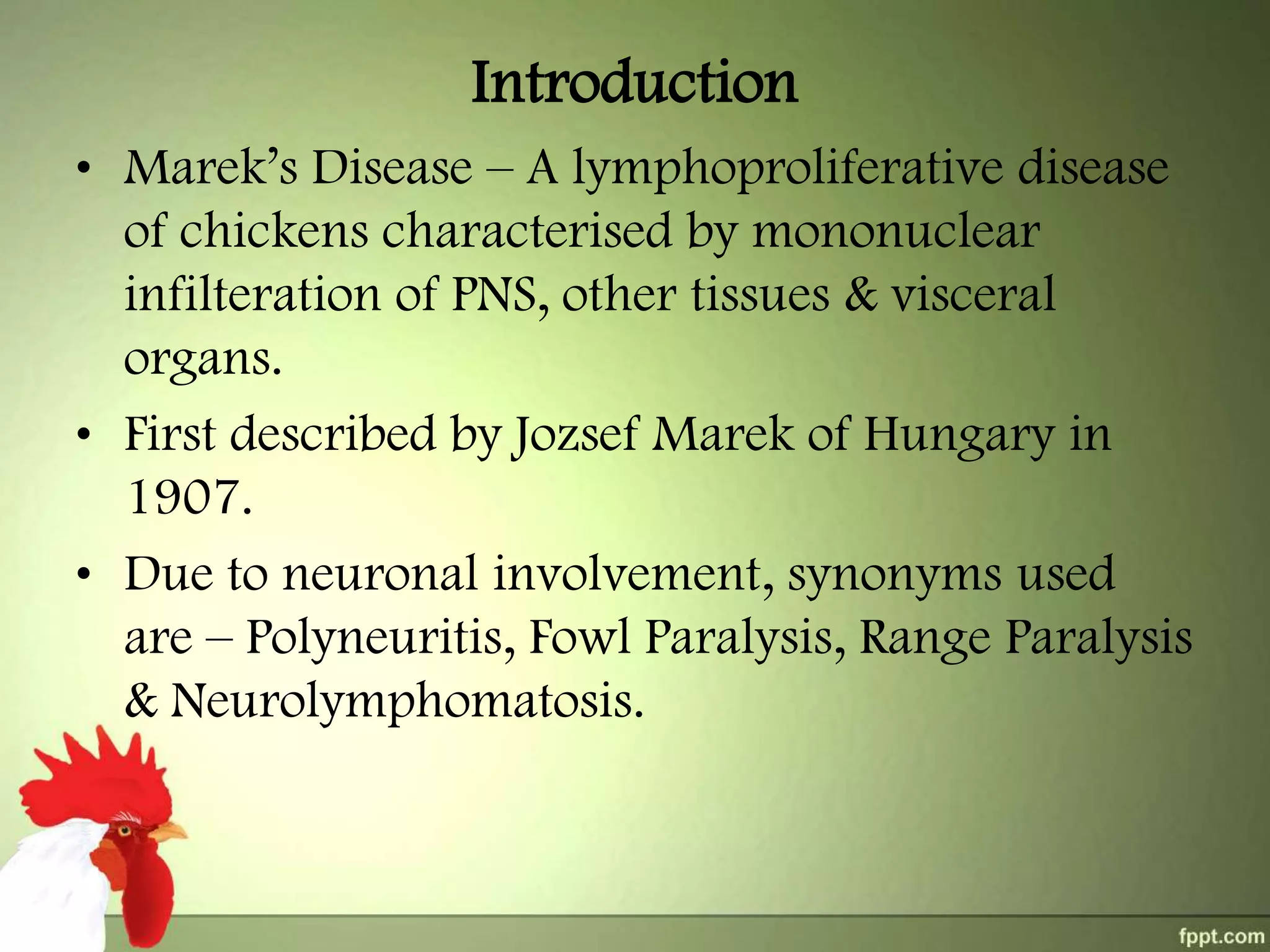 Marek’s disease | PPTX