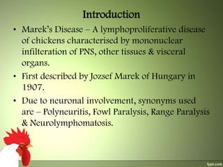 Marek’s disease | PPTX