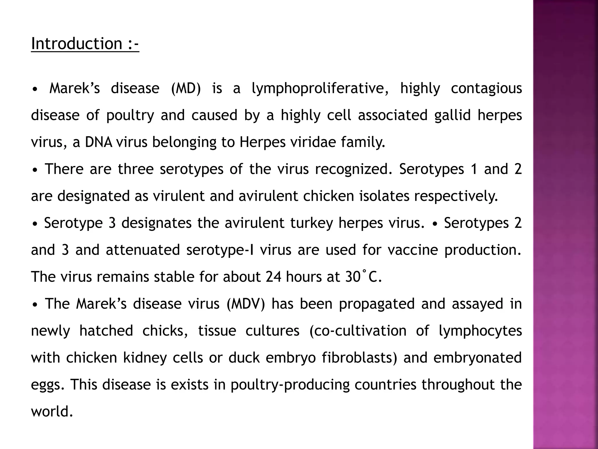 Marek's disease | PPTX