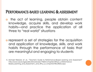 Performance-based Learning and Assessment: Issues | PPTX