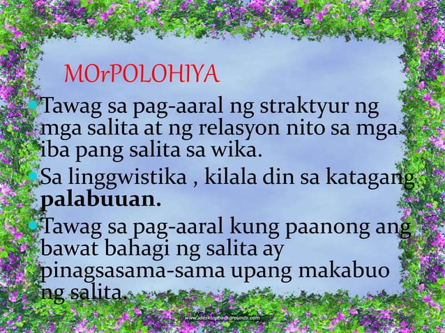 Morpolohiya Ppt