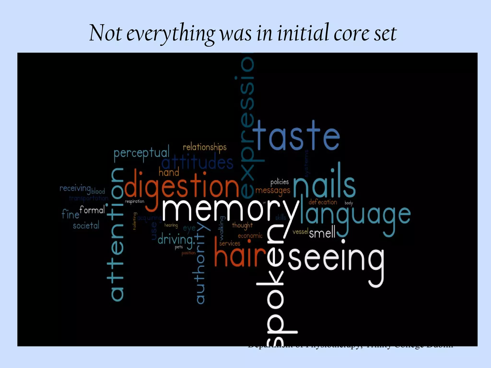 The International Classification of Functioning (ICF) Core Set for ...