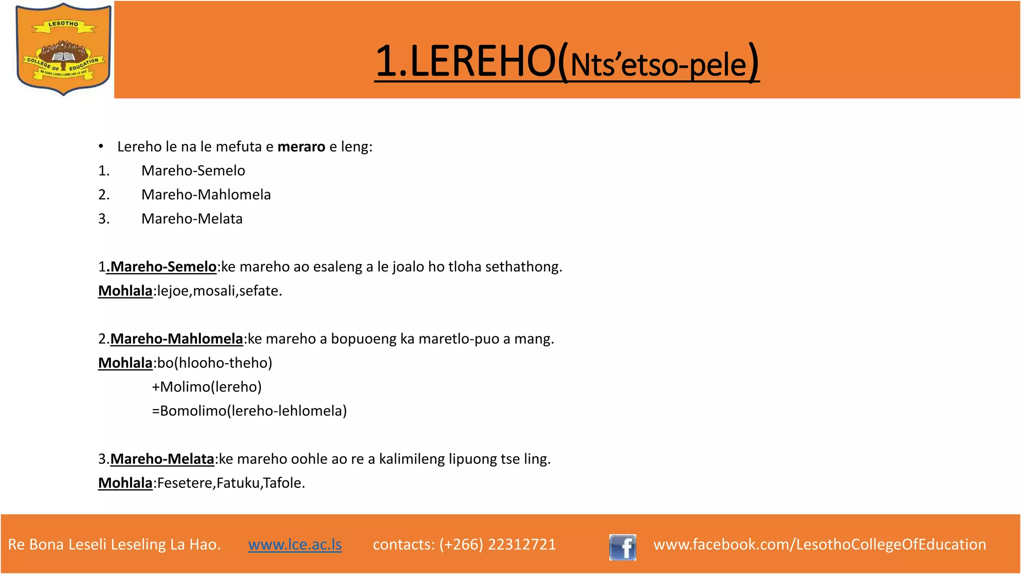 Maretlo puo a sesotho | PPTX