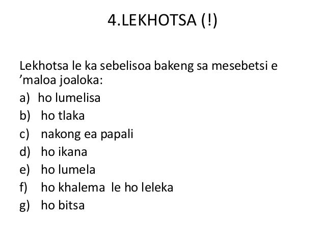 Maretlo puo a sesotho ka tichere Sesinyi Tebello | PPTX