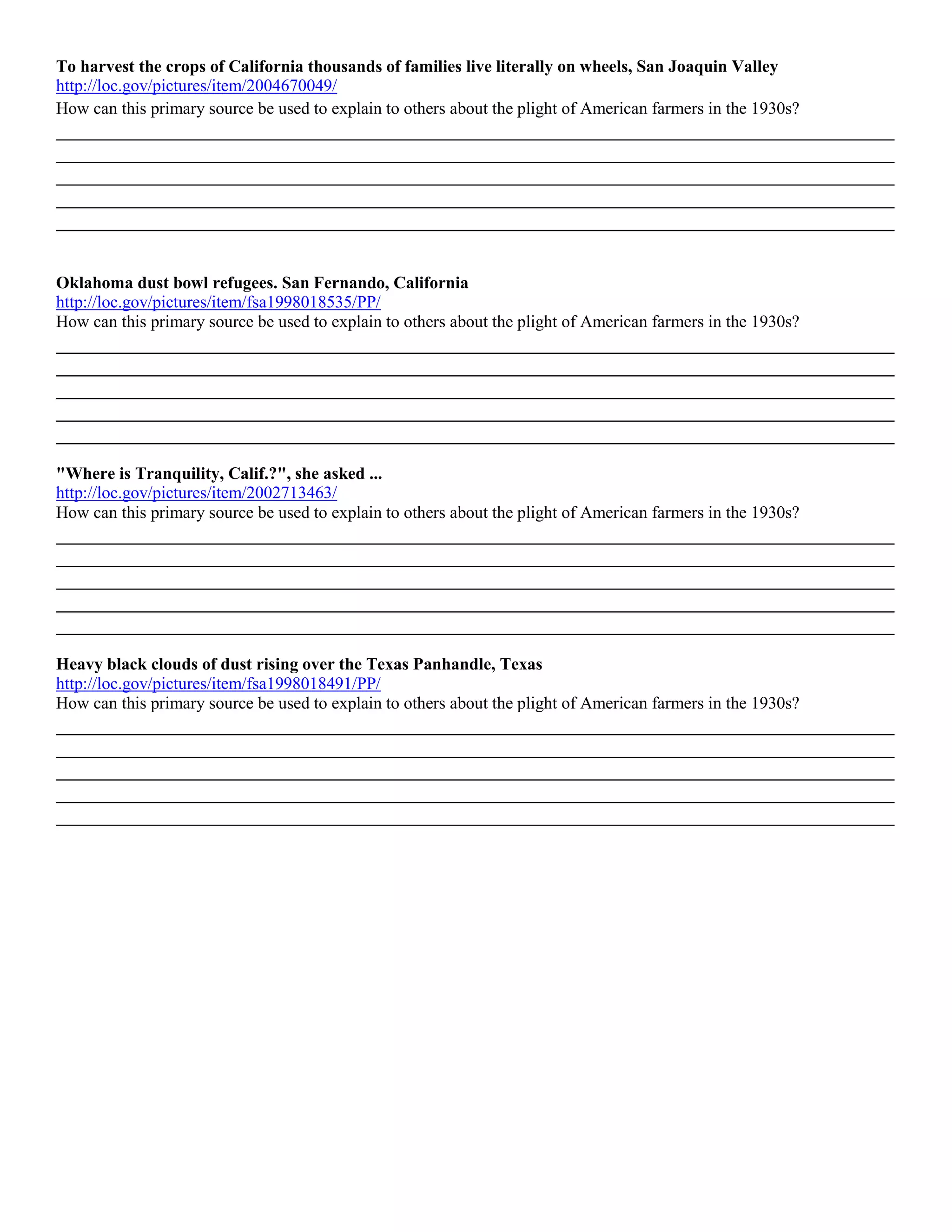 Marganski dust bowl opening the textbook lesson plan | DOCX