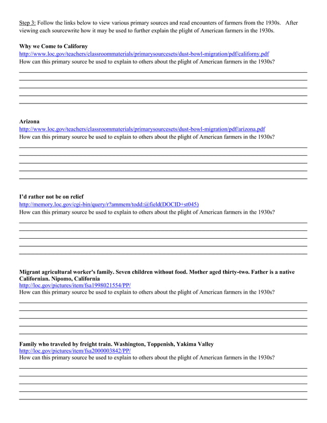 Marganski dust bowl opening the textbook lesson plan | DOCX