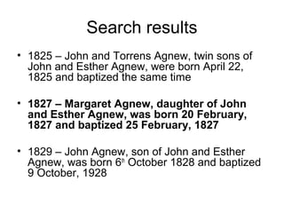 Margaret agnew's birthplace | PPT