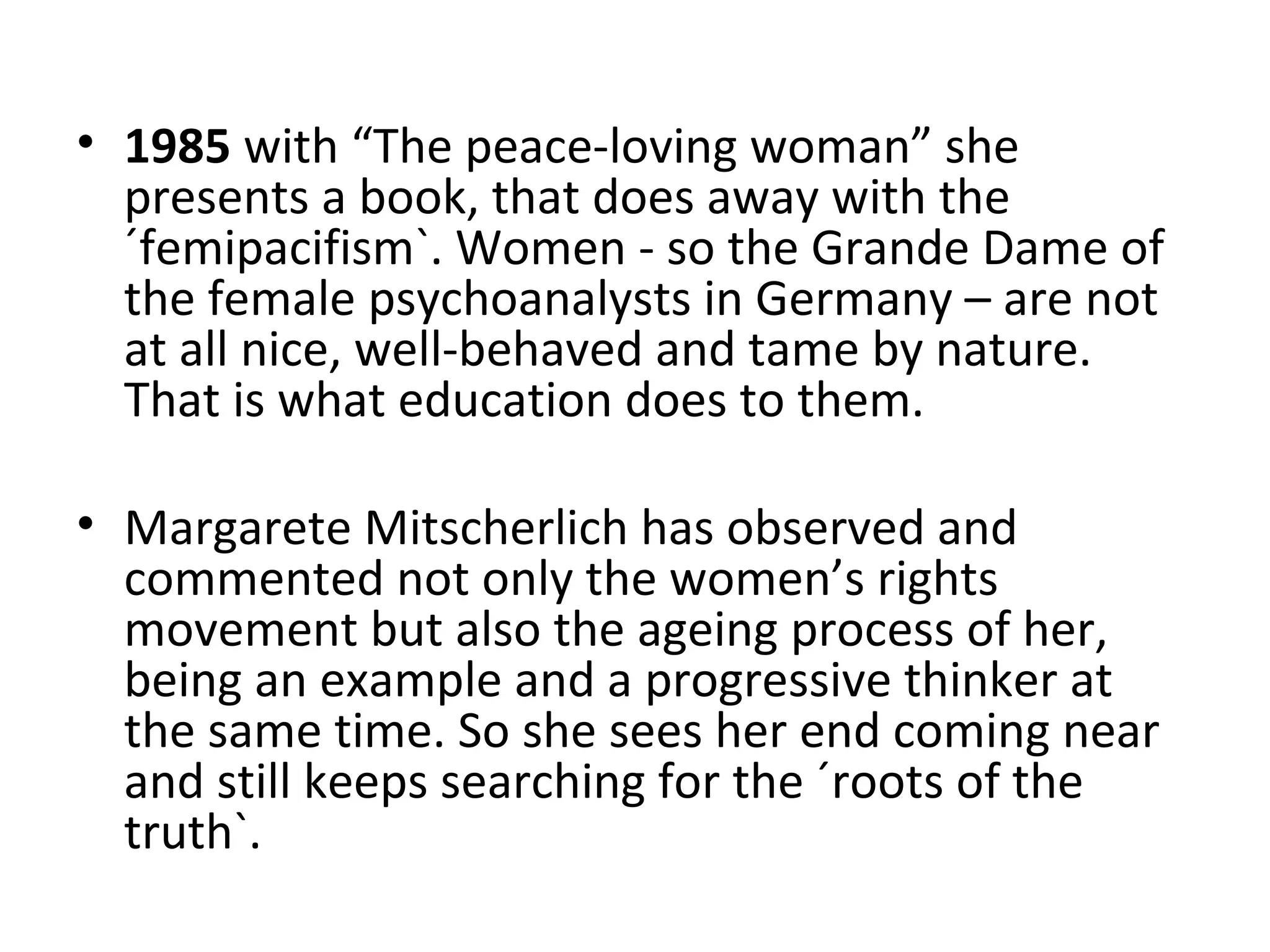 Margarete mitscherlich | PPT