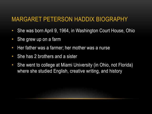 Margaret Peterson Haddix | PPT