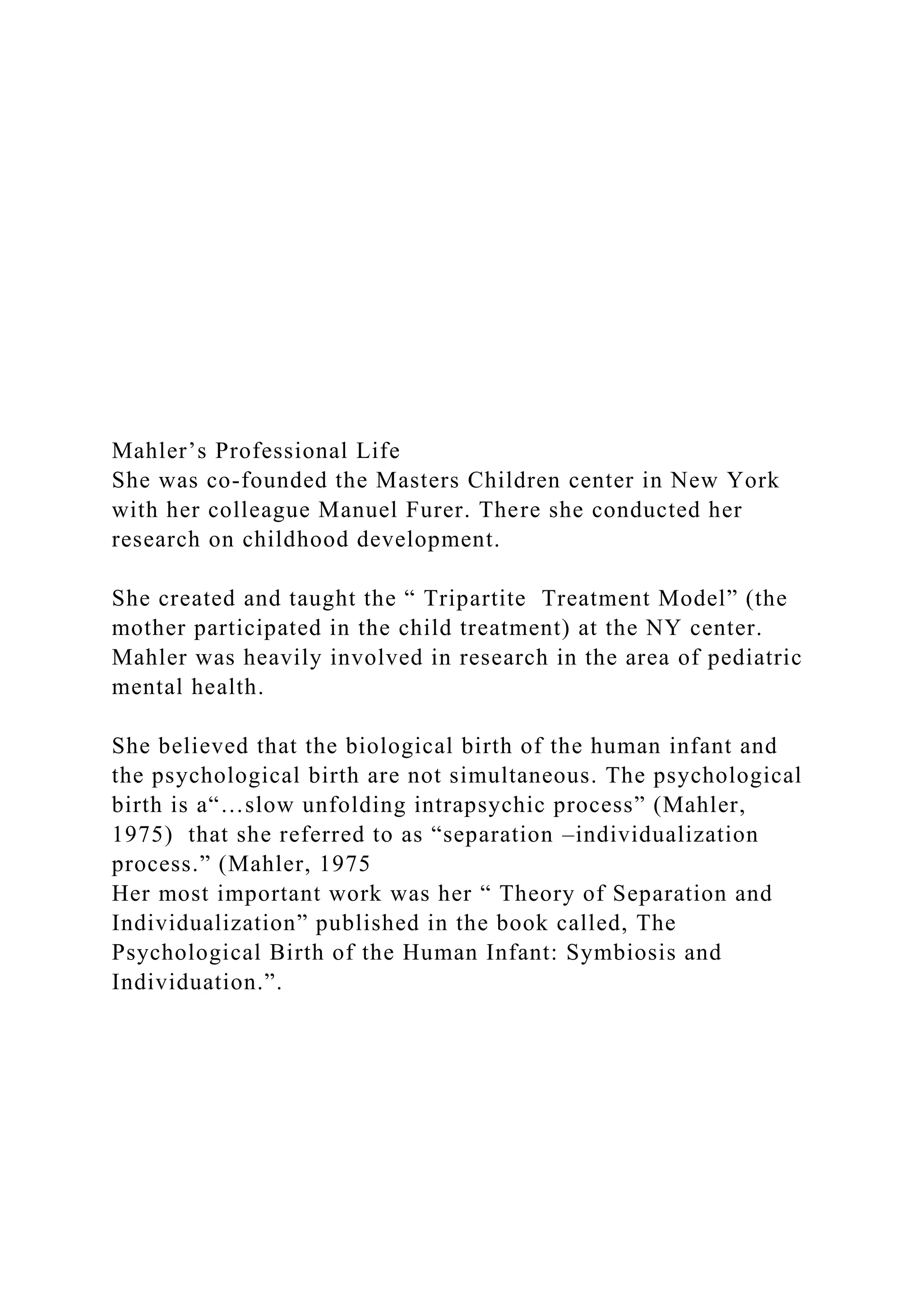 Margaret MahlerSEPARATION-INDIVIDUATION THEORY OF CHILD DEVELO.docx