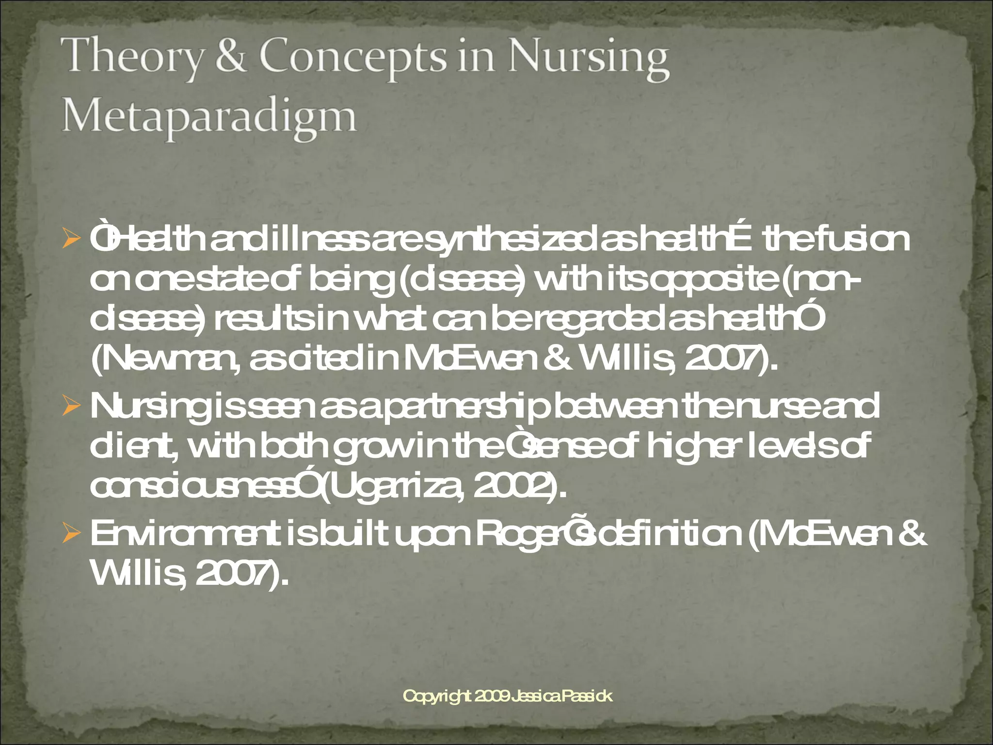 Margaret Newman: Health as Expanding Consciousness | PPT