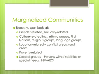 Intro to Marginalized Communities for Medical Students | PPTX